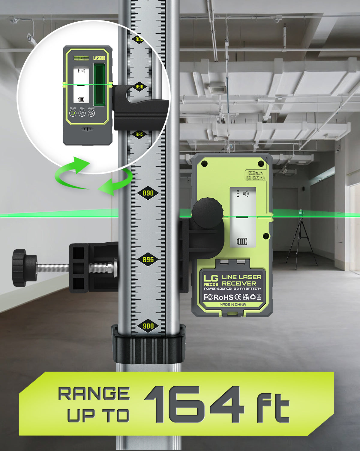 Laser Line LasGoo LG-REC01 Laser Receiver – Dual LCD Display, Green/Red ...